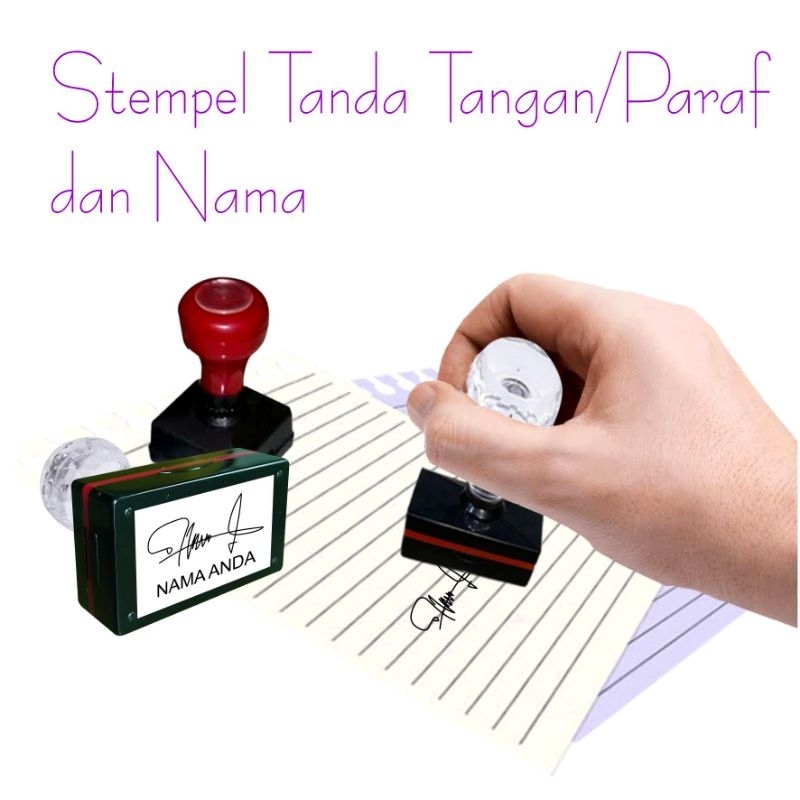 Jual Stempel Custome Tanda Tangan / Paraf dan Nama | Shopee Indonesia