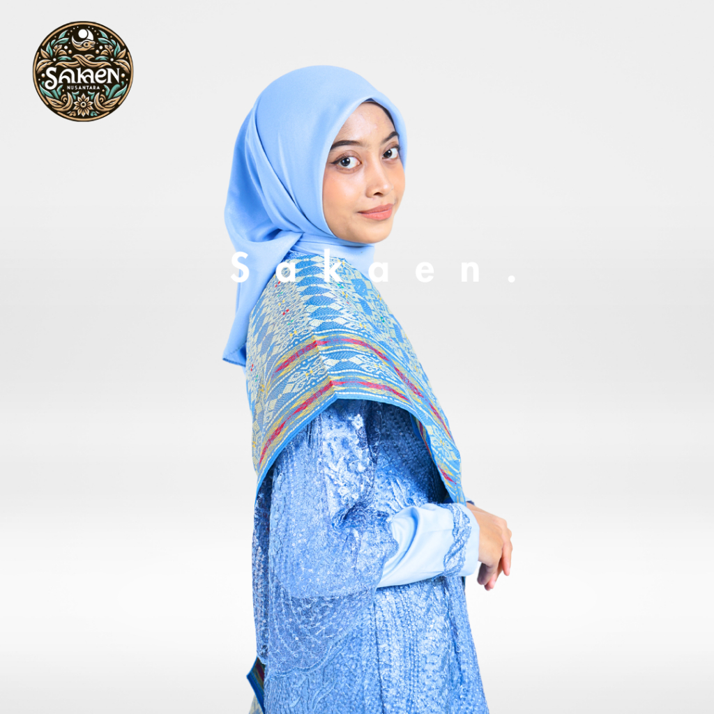 Jual Kain Songket & Selendang Modern - Biru Aqua | Shopee Indonesia