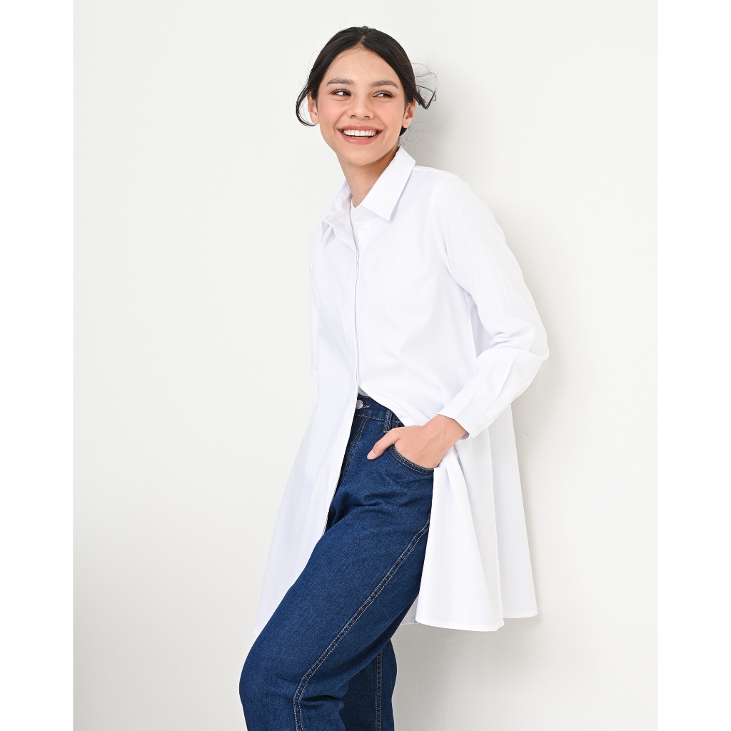Jual Geulis.id DAILY TUNIC BASIC SERIES TUNIK PUTIH / TUNIK KERJA / KEMEJA KERJA / TUNIK ...