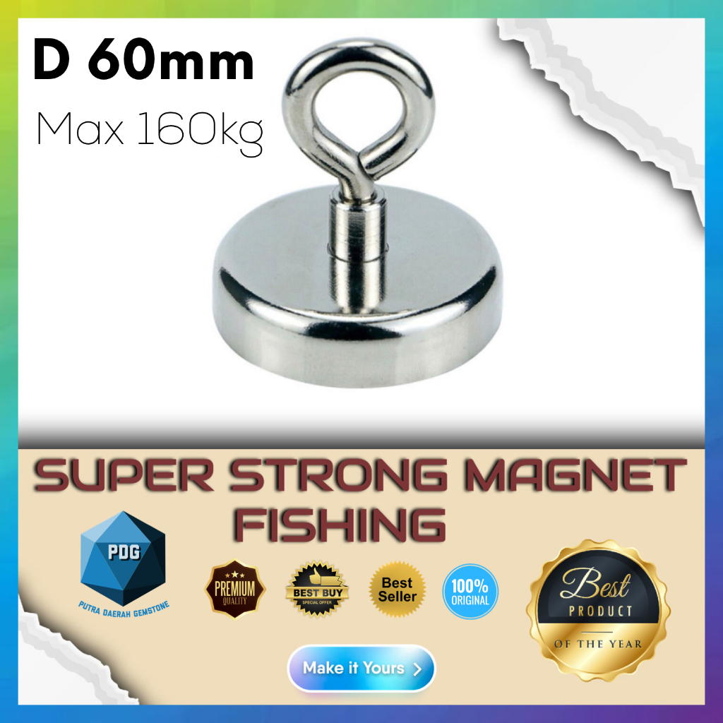 Jual MAGNET FISHING NEODYNIUM SUPER STRONG 75mm 60mm 48mm 36mm 20mm ...