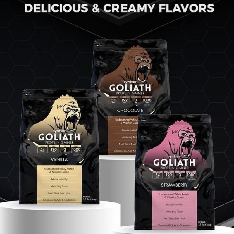 Jual SYNTRAX GOLIATH PROTEIN GAINER 12 LB LBS 12LB 12LBS (RASA CHAT ...