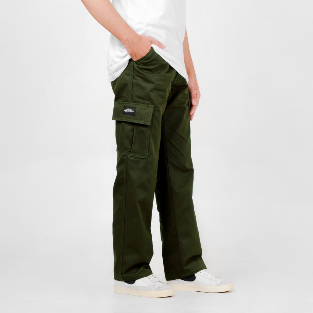 Jual BLACKSIGHT - Celana Cargo Panjang Pria Reguler Fit Hitam Premium Katun Twill Kargo Loose ...