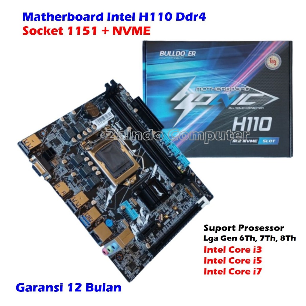 Jual MOTHERBOARD BULLDOZER SONIC H110 DDR4 SOCKET 1151 INTEL 6TH/7TH ...