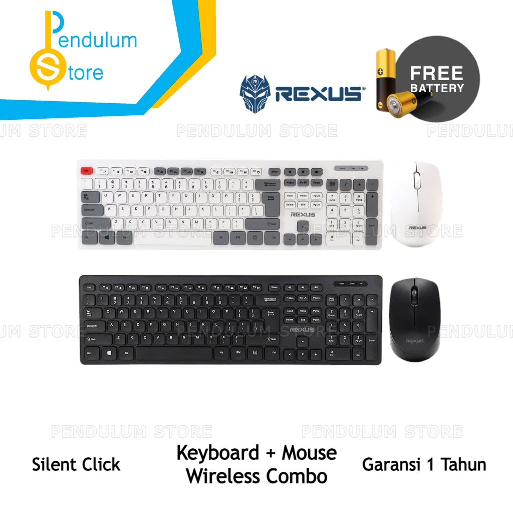 Jual Rexus Paket Combo Keyboard Mouse Wireless KM8 2 in 1 RX-KM8 New ...