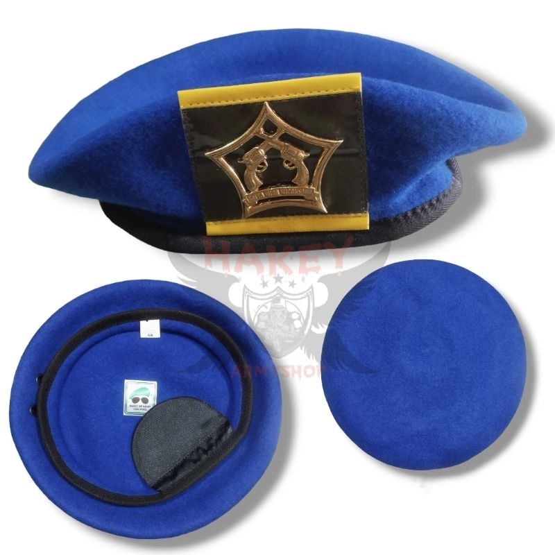 Jual baret kacamata biru polisi militer baret bp army biru pom ad ...