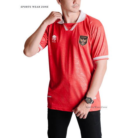 Jual SportsWearZone Baju Jersey Mills Timnas Indonesia Merah 2023/2024 ...