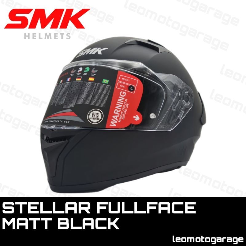 Jual HELM SMK STELLAR FULL FACE POLOS MATT BLACK | Shopee Indonesia