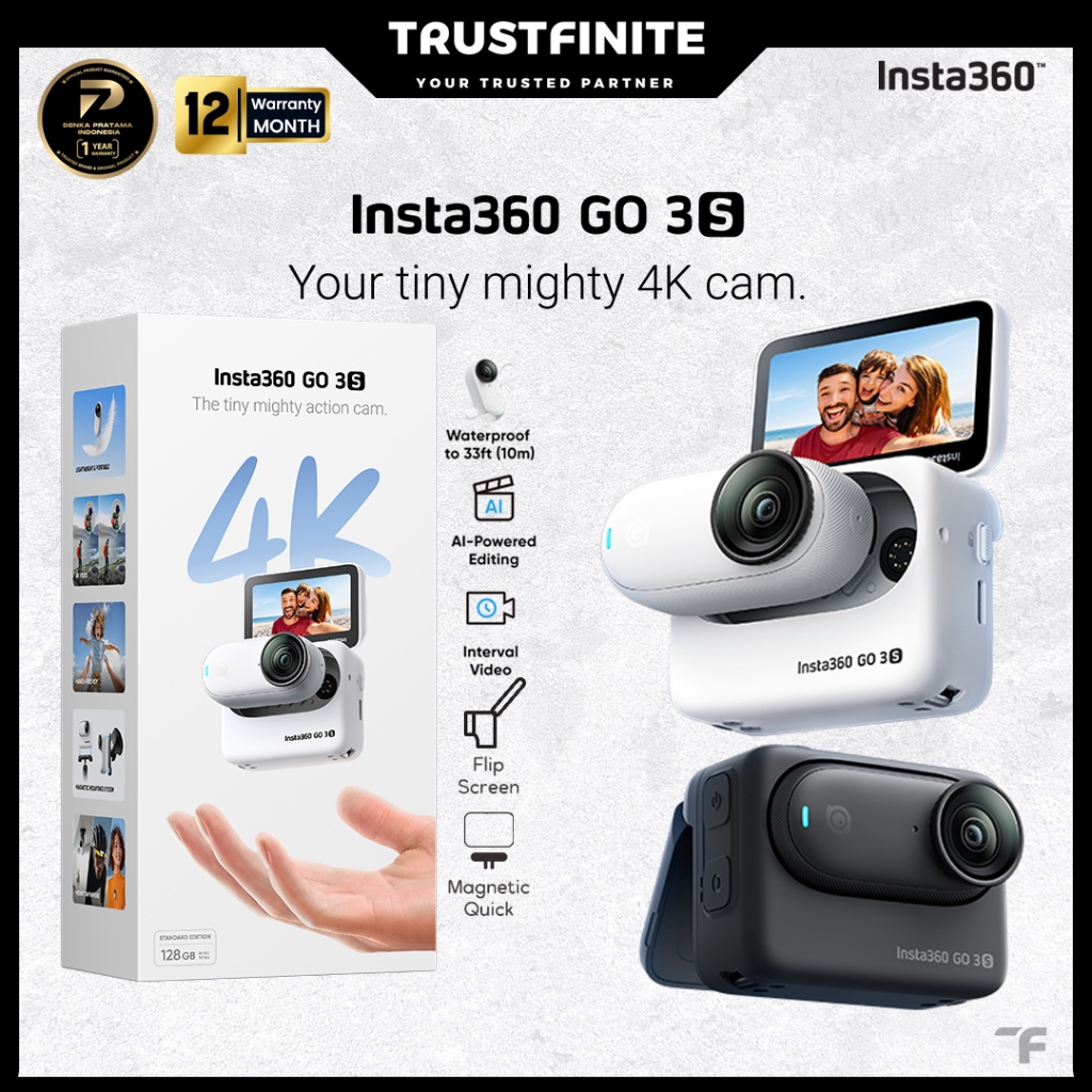 Jual Insta360 GO 3S 128GB 4K Action Cam / Insta 360 GO 3S 128GB ...