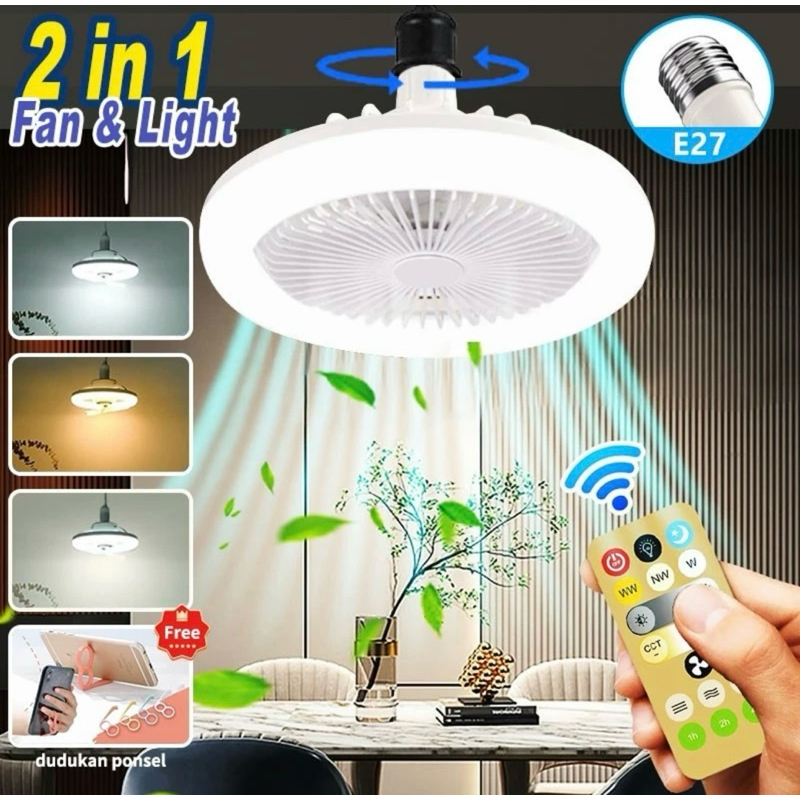 Jual LAMPU KIPAS LED 36W Ceiling Light Plafon Kipas Listrik Lamp Fan ...