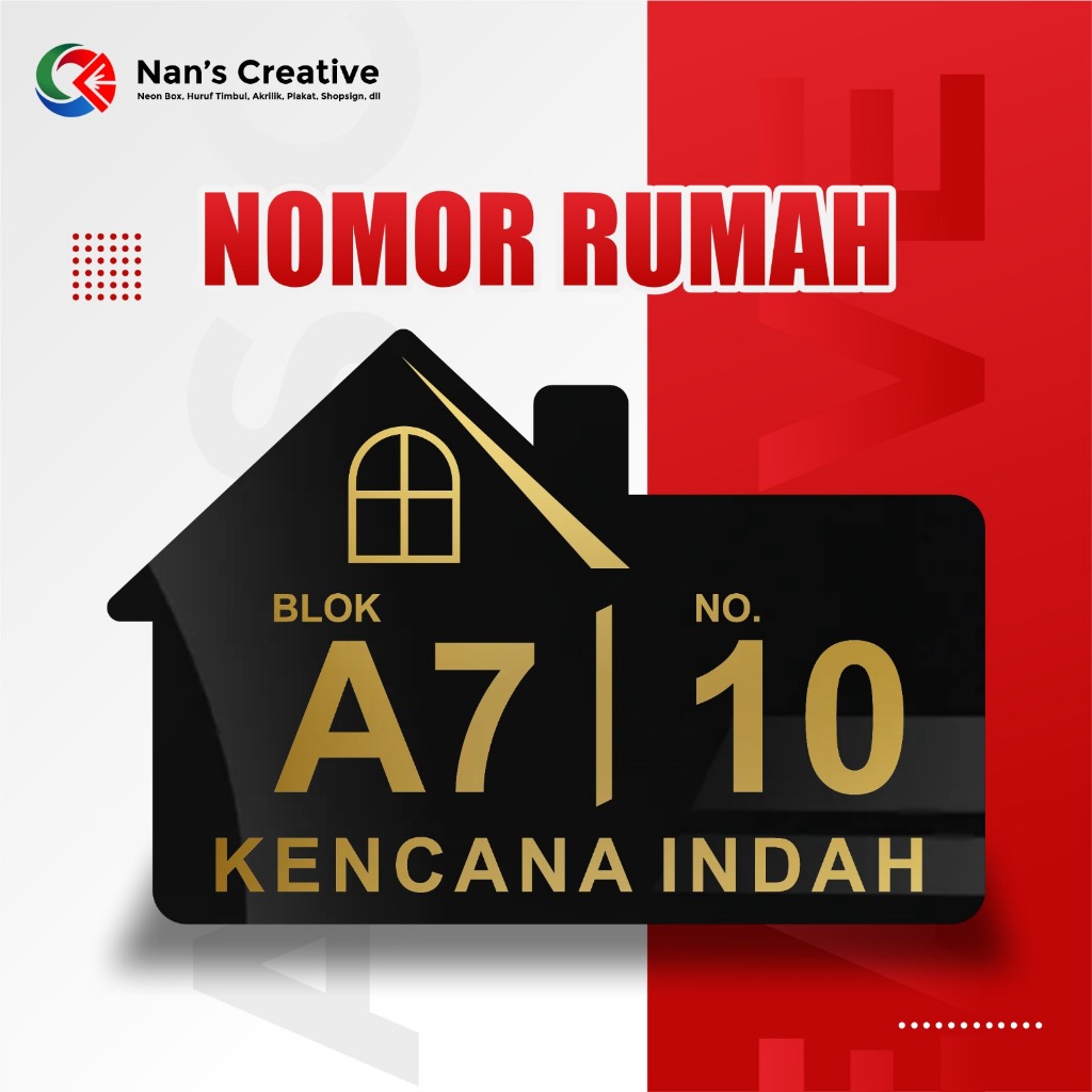 Jual PAPAN NOMOR RUMAH AKRILIK 28X18 CM/Nomor Rumah Akrilik/Sign Board ...