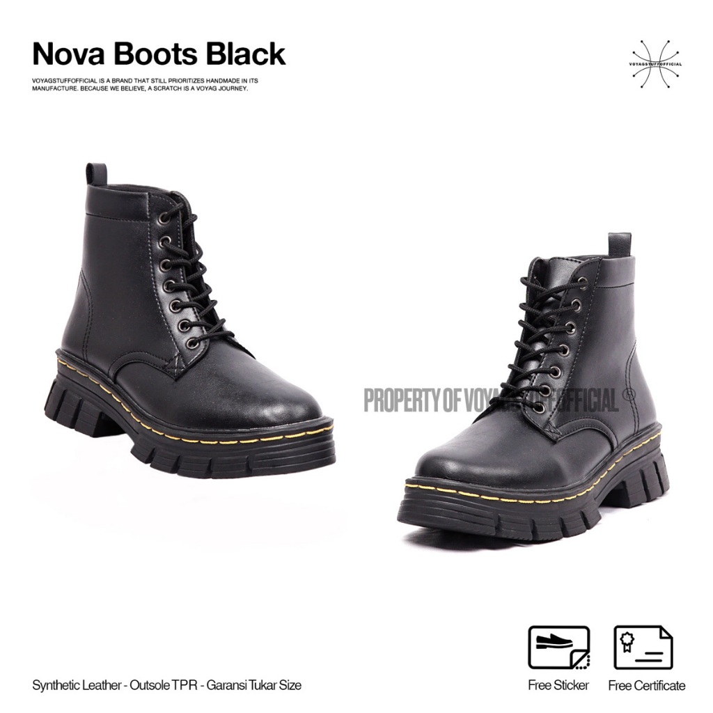 Jual Voyagstuffofficial - Nova Boots Black 7Hole Woman | Shopee Indonesia