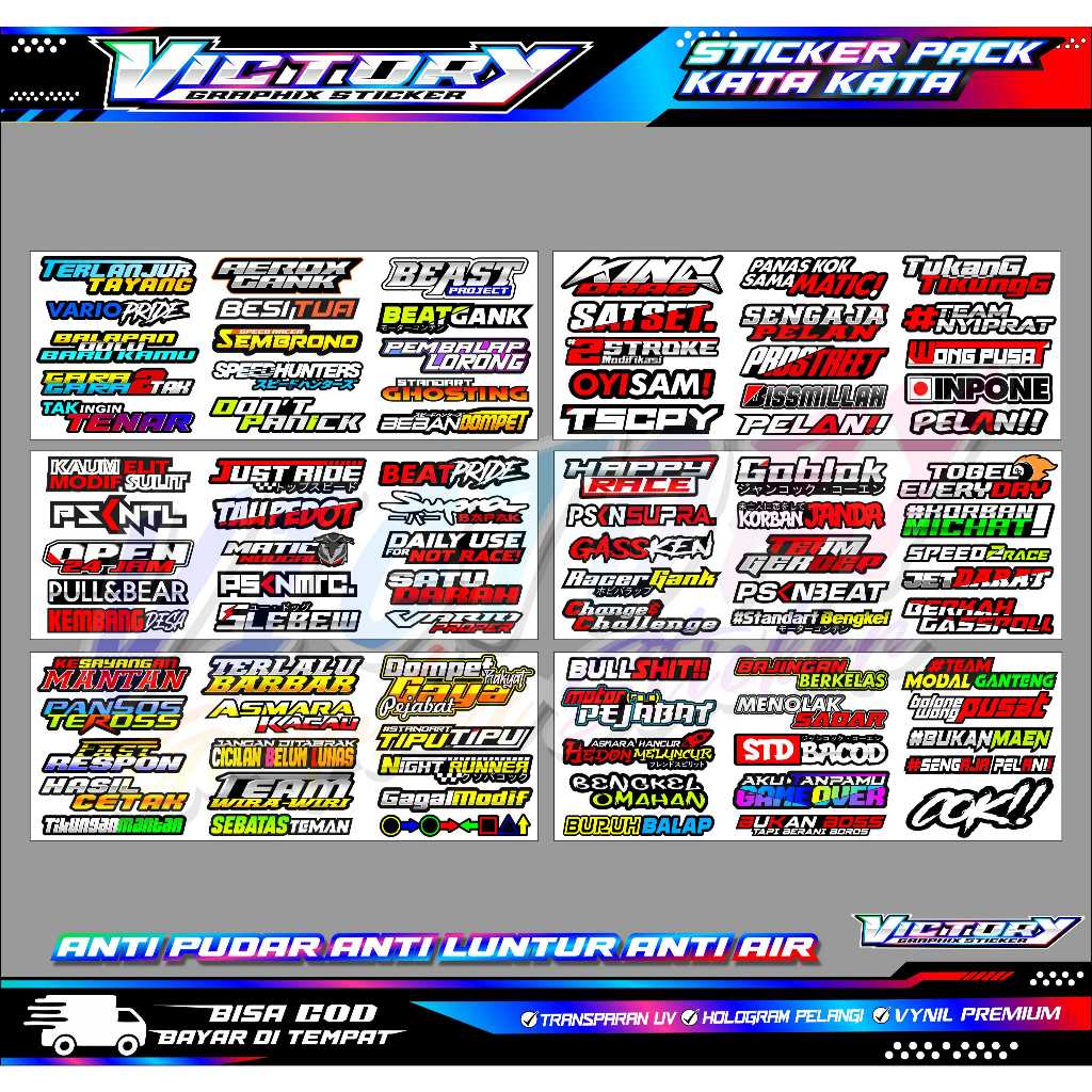 Jual STICKER PACK KATA KATA VIRAL / STICKER KATA KATA TERBARU / STICKER ...