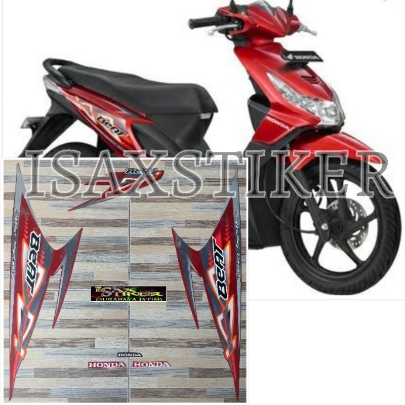 Jual striping original Honda beat karbu merah tahun 2011 2012 | Shopee ...