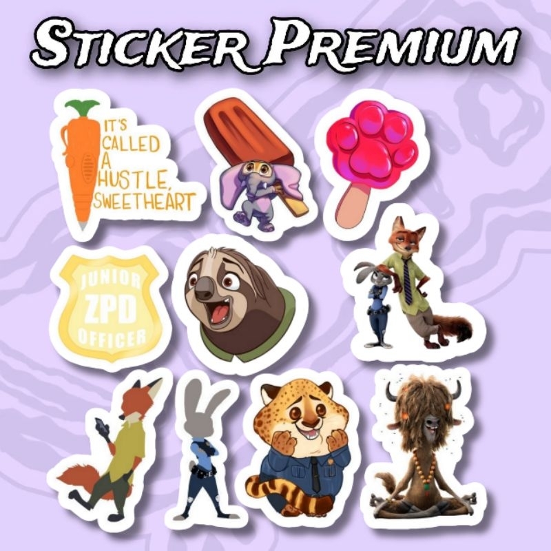 Jual Sticker Zootopia pack isi 10 pcs waterproof | Shopee Indonesia