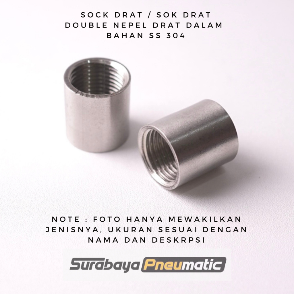 Jual Sock Drat / Sok Drat - XPSF-06-SS304 (1/8" x 1/8") - Double Nepel ...
