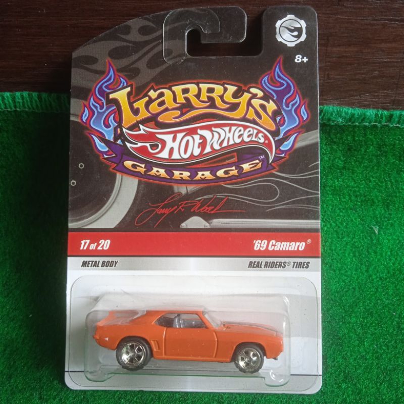 Jual hot wheels hotwheels larry's garage 69 Camaro Chevy Chevrolet 1969 orange real riders tires ...