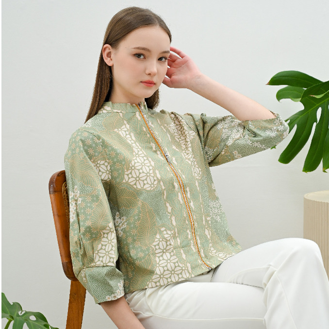 Jual Outer Batik 135 ICE /Jaket Batik Wanita Modern/ Luaran Batik ...
