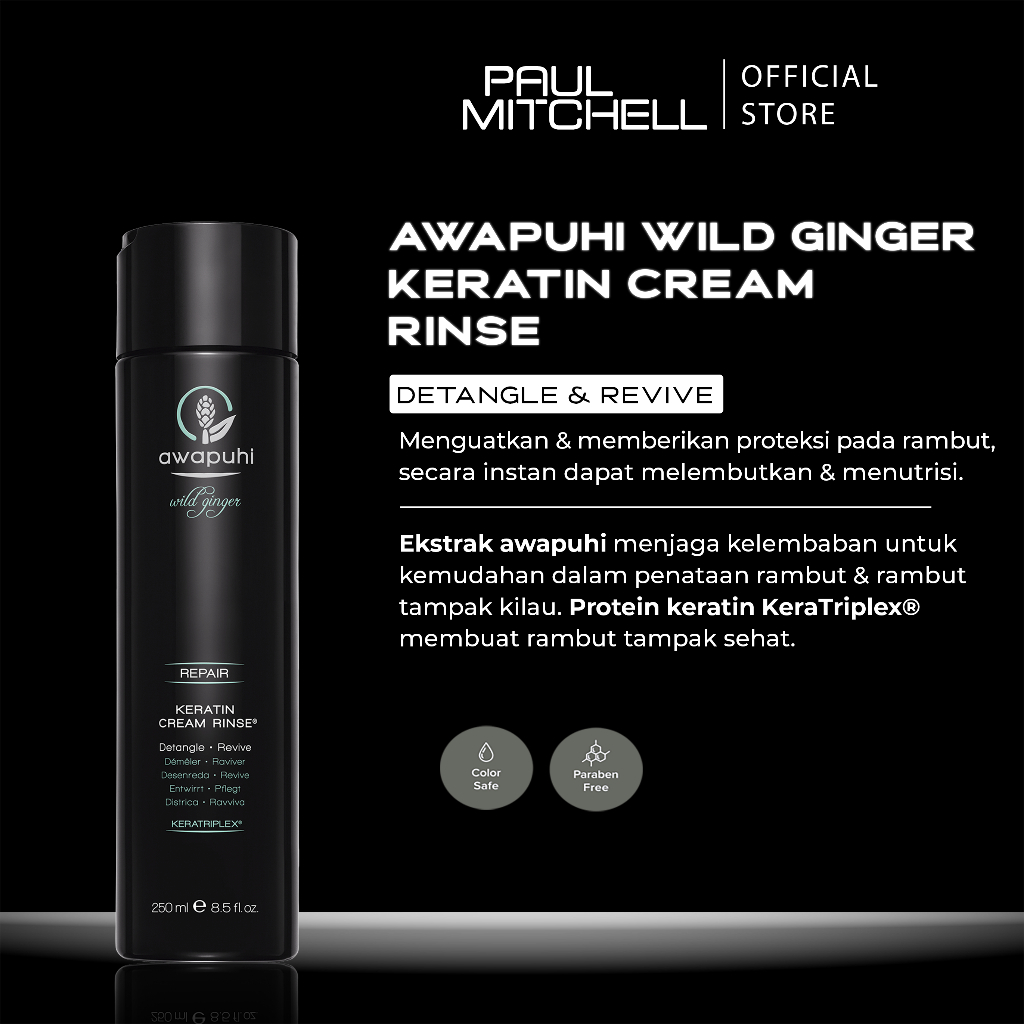 Jual Paul Mitchell Awapuhi Wild Ginger Keratin Cream Rinse | Perawatan ...