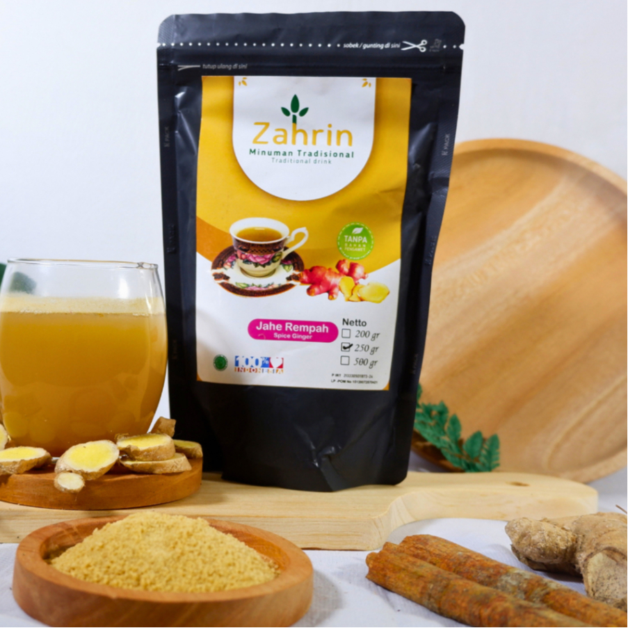 Jual Zahrin Minuman herbal serbuk Jahe Merah praktis siap seduh (250 gr ...