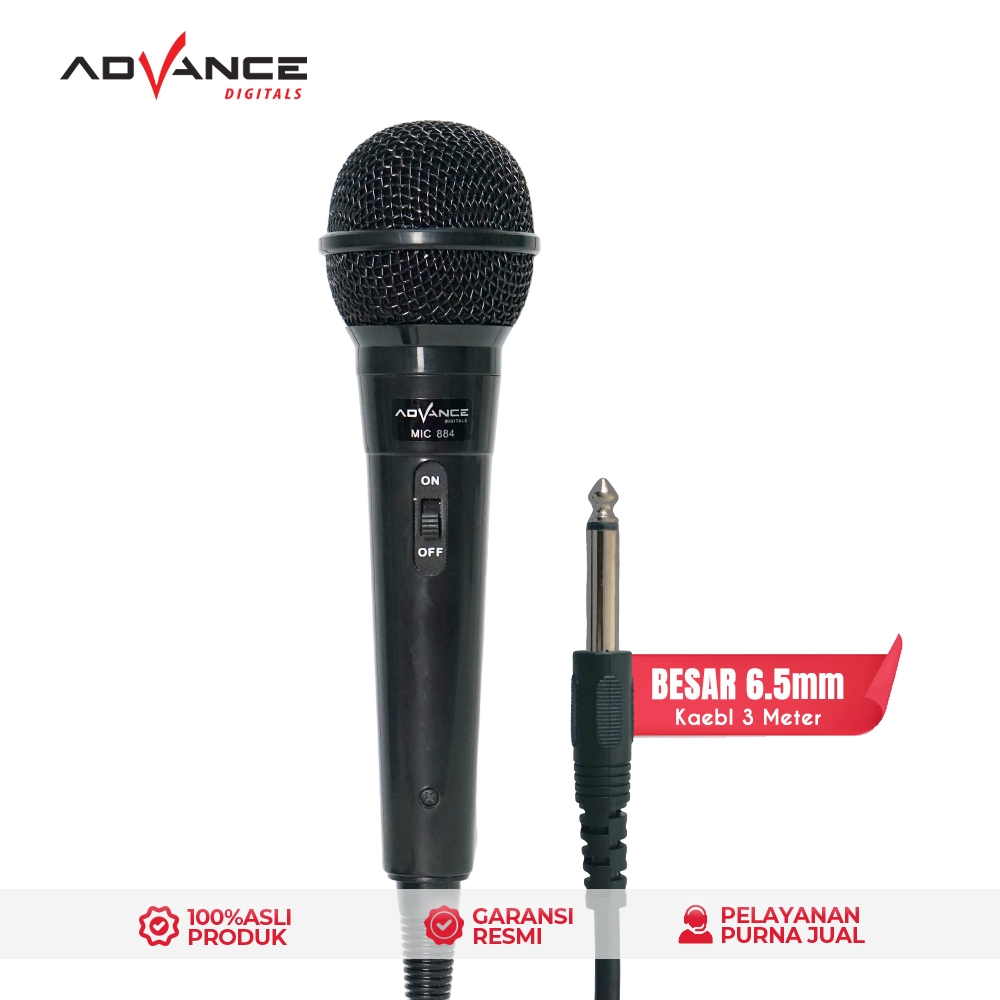 Jual Advance MIC-884 Dengan Kabel Mikrofon Dynamic Microphone Mic ...