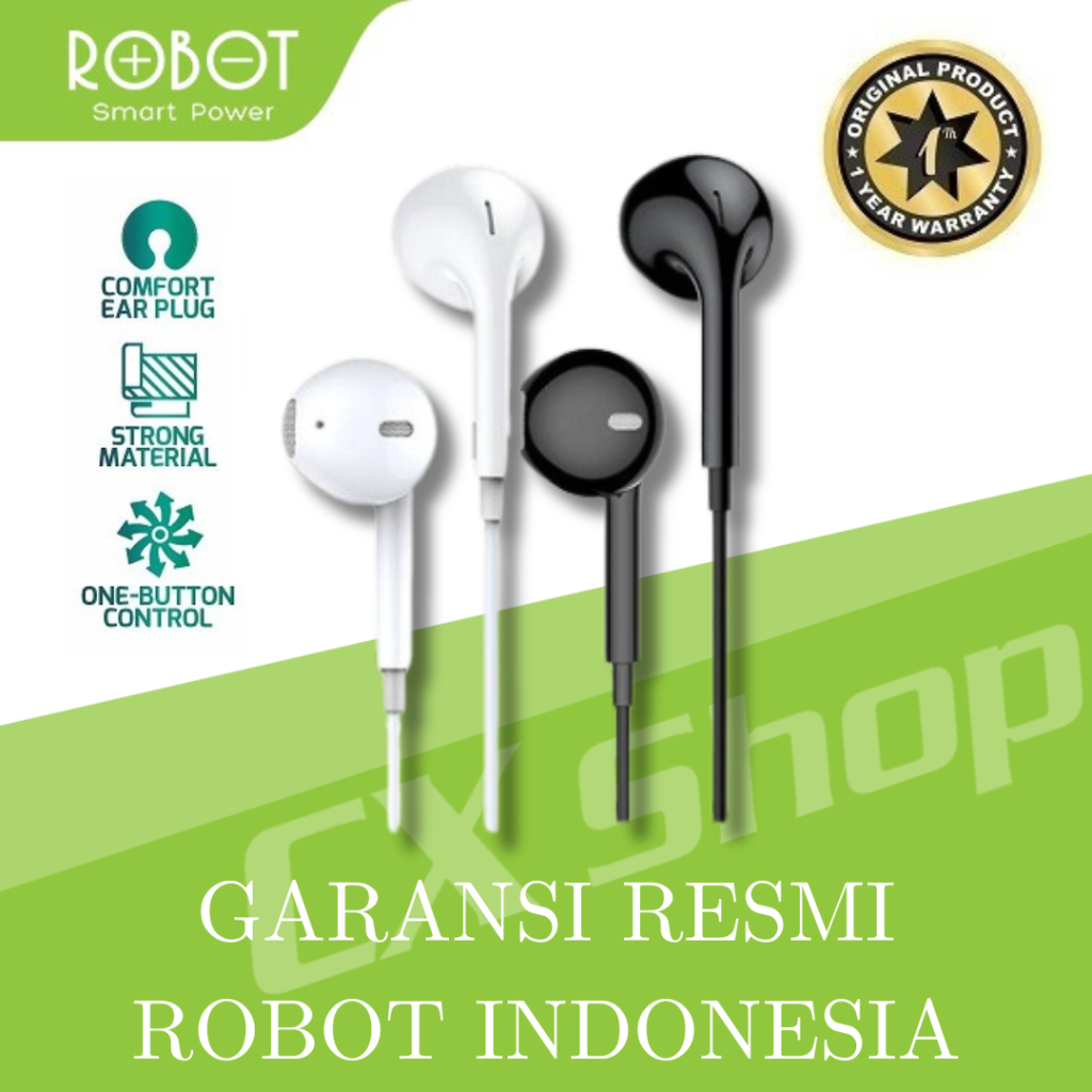 Jual Robot RE10 Headset Semi In-Ear Wired Earphone Clear & Comfortable ...