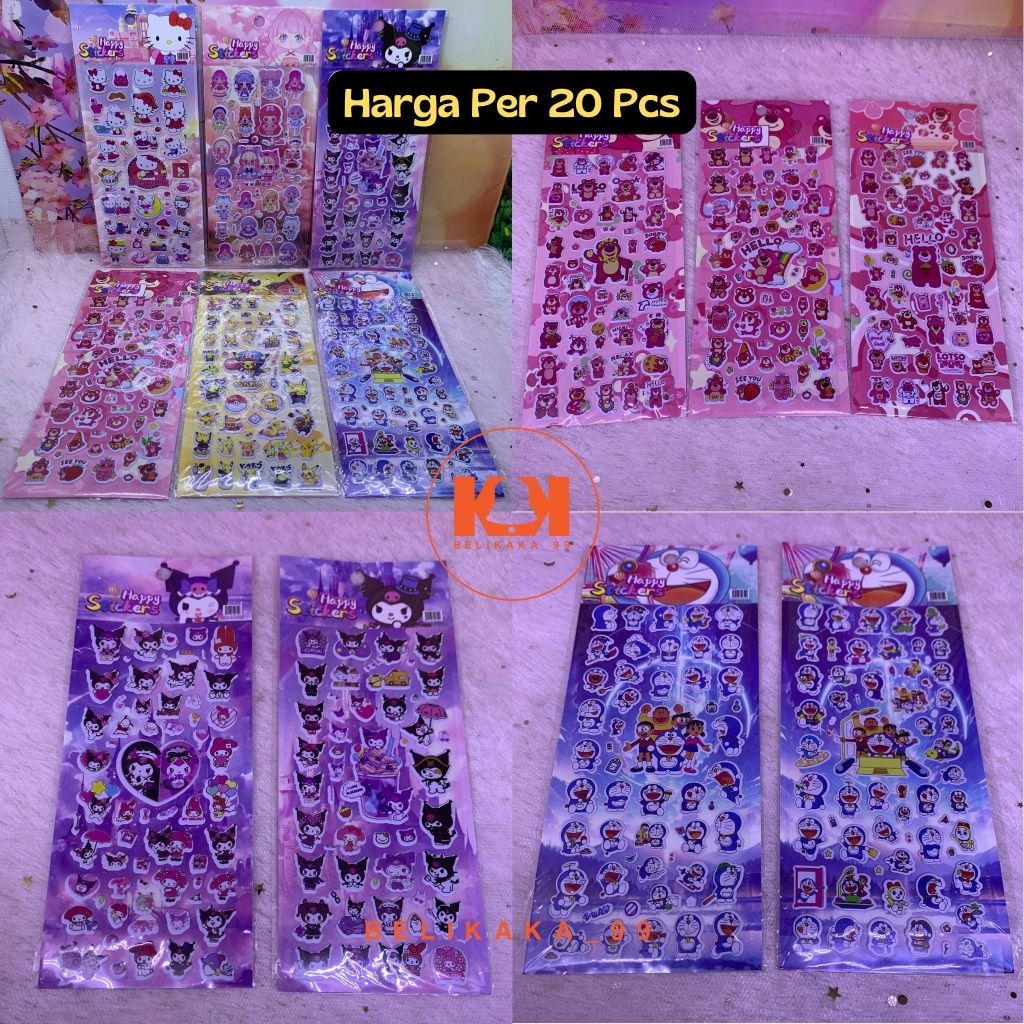 Jual (20 PCS - KECIL-KECIL) STICKER TIMBUL 3D KECIL MOTIF KUROMI LOTSO ...