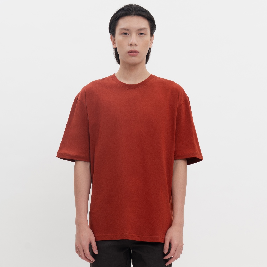 Jual M231 T-Shirt Polos Oversized Pendek Merah Bata 1973K | Shopee ...