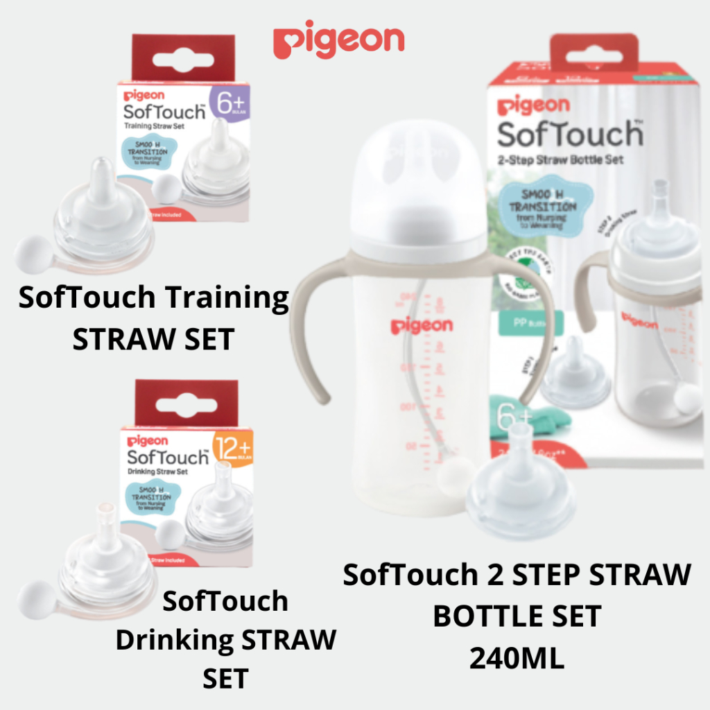 Jual PIGEON BOTOL BPP WIDE NECK 240ML SOFTOUCH STRAW ALL IN ONE SET ...
