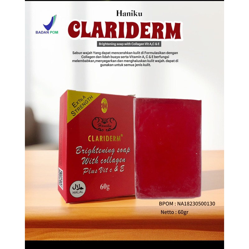 Jual ( PER LUSIN ) HANIKU CLARIDERM BRIGHTHENING SOAP WITH COLLAGEN ...