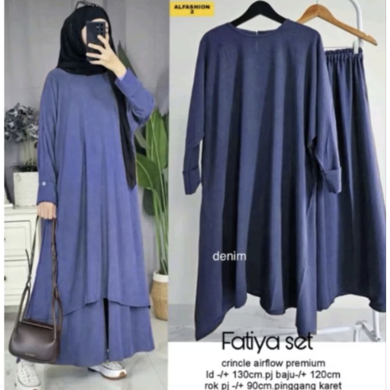 Jual Fatiya set dress gamis syar'i muslimah elegan baju setelan rok ...