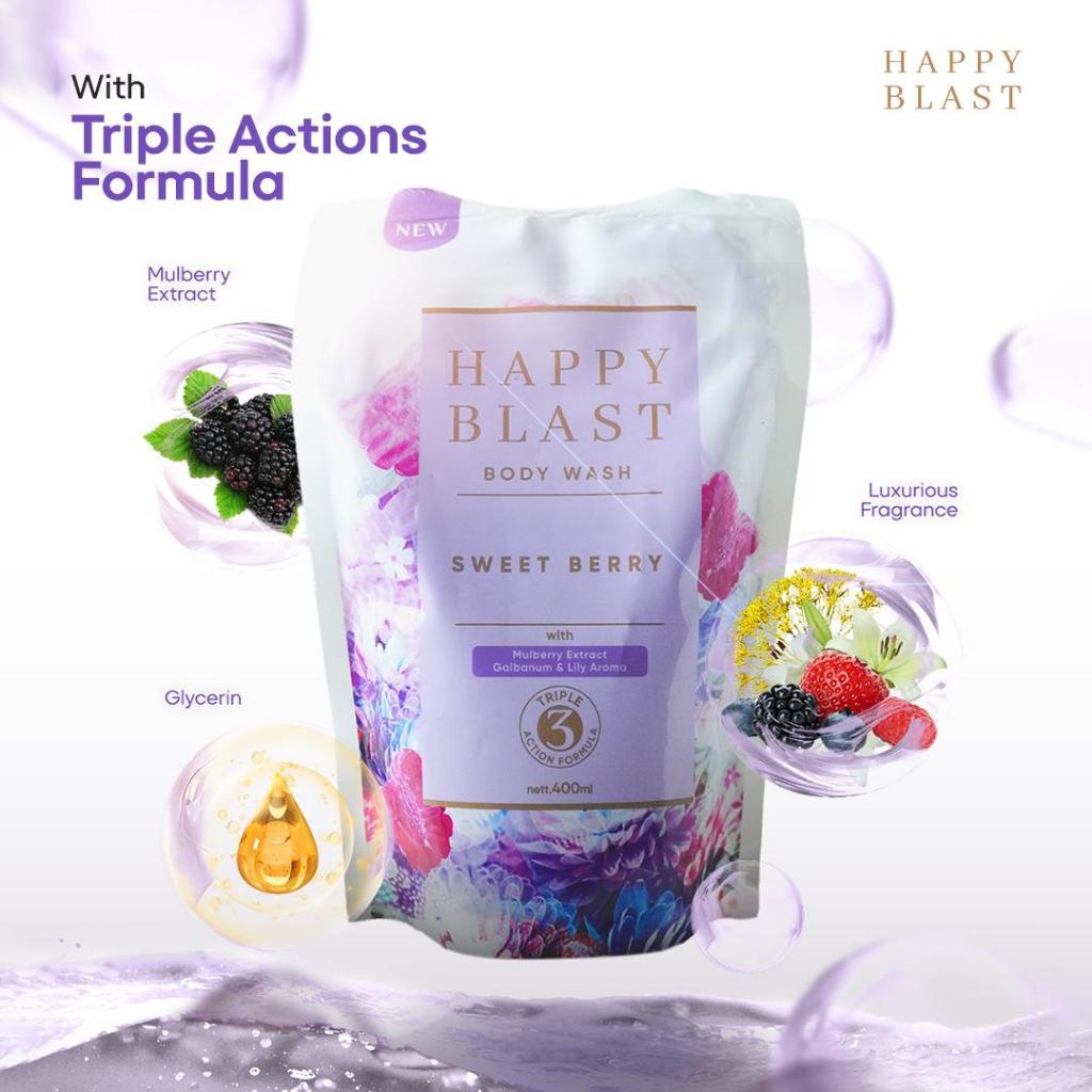 Jual Happy Blast Bodywash Sweet Berry 400ml – Sabun Mandi Cair Wangi ...