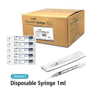 Jual Spuit 1cc Onemed - Disposable syringe 1 ml 1 BOX ISI 100 PCS | Shopee Indonesia