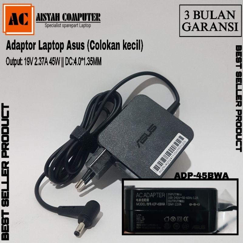 Jual Adaptor Charger original for Laptop Asus Vivobook E410M E410MA E510M E510MA - 19V 2.37A 45W ...