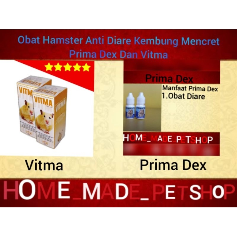 Jual Obat Hamster Anti Diare Kembung Mencret Prima Dex Vitma | Shopee ...