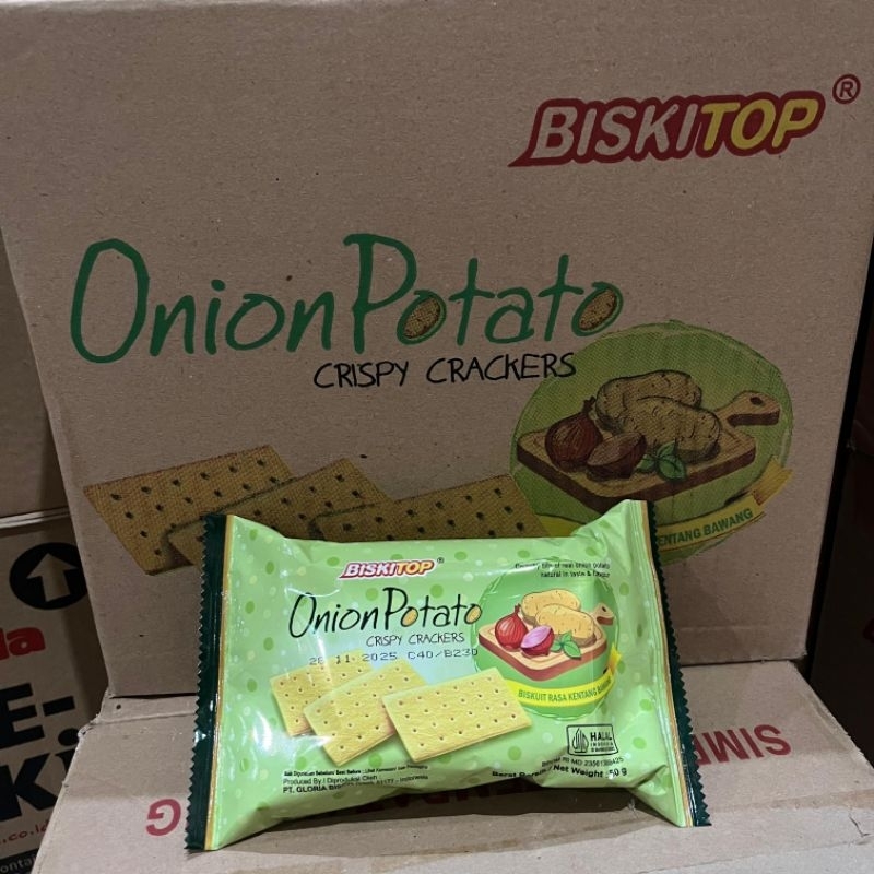 Jual Biskitop onion potato crispy 50 gram 1 dus isi 24 pcs | Shopee ...