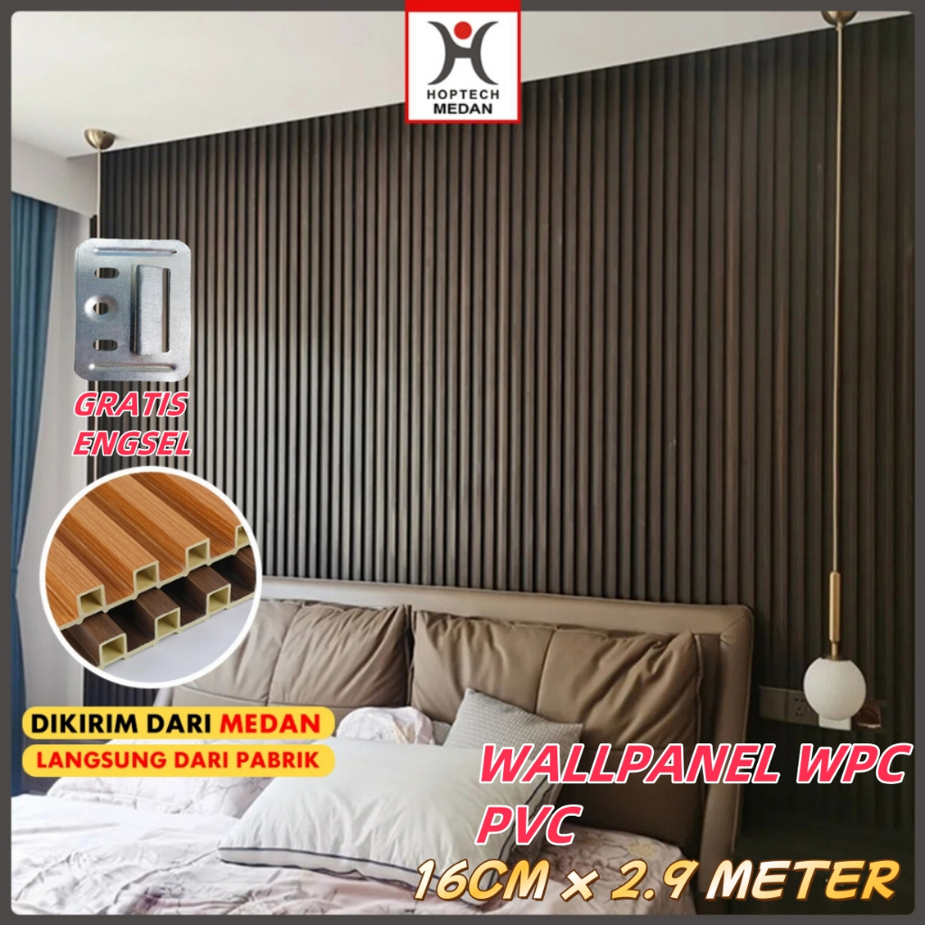 Jual Hoptech - Wood WPC Wall Panel Aesthetic 2,9 Meter*16,5 Cm Dekorasi Dinding Anti Rayap Dan ...