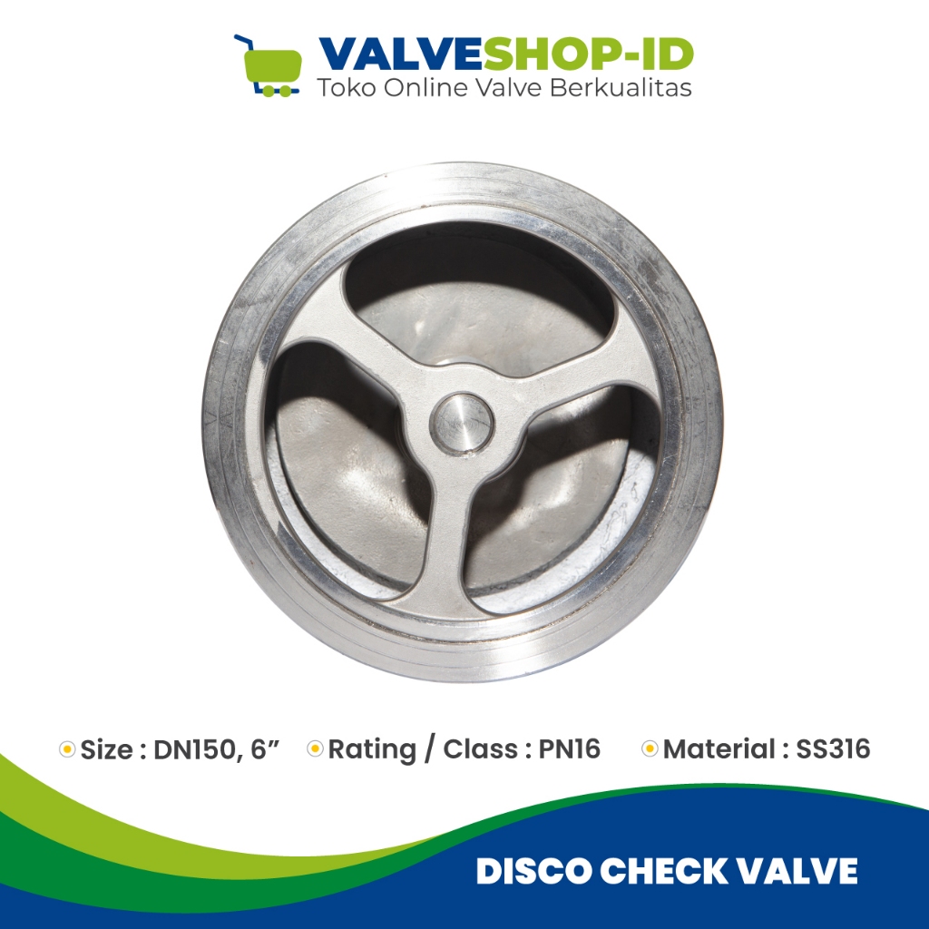 Jual DIsco Check Valve DN150 6" PN16 Stainless Steel SS316 | Shopee ...