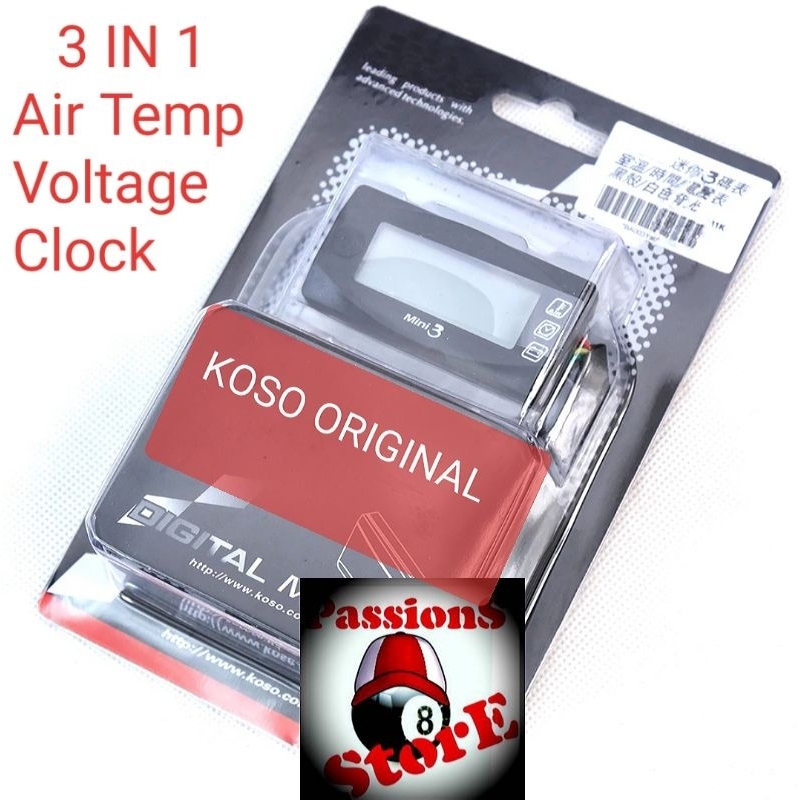 Jual KOSO 3in1 Slim Temperature/Clock/Voltmeter (Vespa, Matic,Moge) | Shopee Indonesia