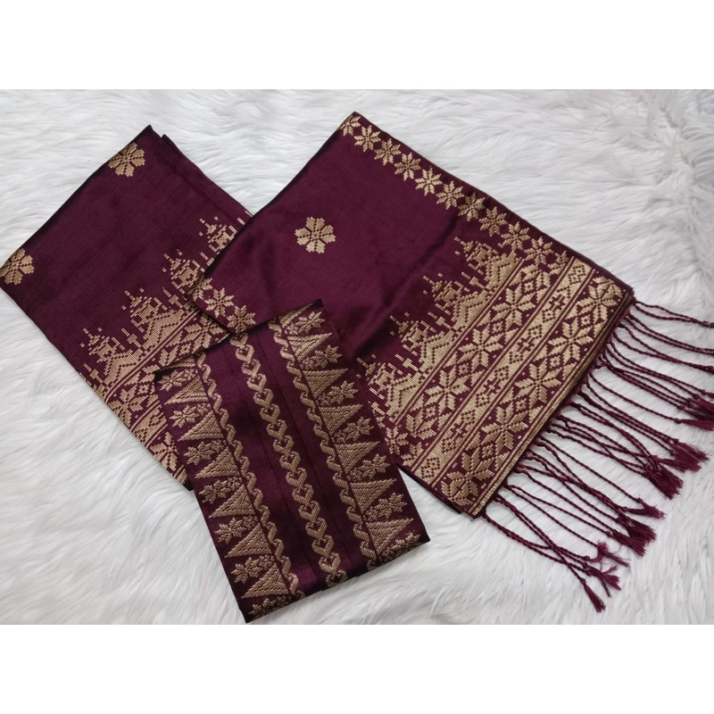 Jual Songket silungkang set couple manggis gold | Shopee Indonesia