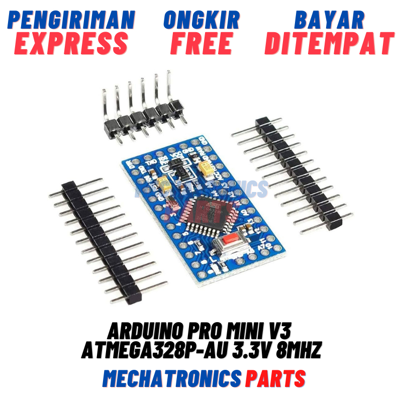 Jual Arduino Pro Mini V3 Atmega328p Au 3 3v 8mhz Board Shopee Indonesia