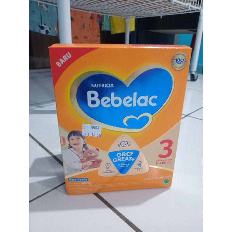Jual BEBELAC 3 SUSU PERTUMBUHAN FOS & GOS VANILA BOX 400g | Shopee ...