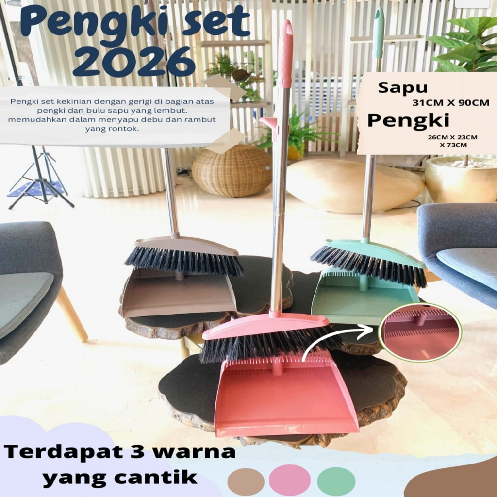 Jual Sapu Pengki Set 2026 / Sapu + Cikrak Set / Sapu + Skrop Set ...