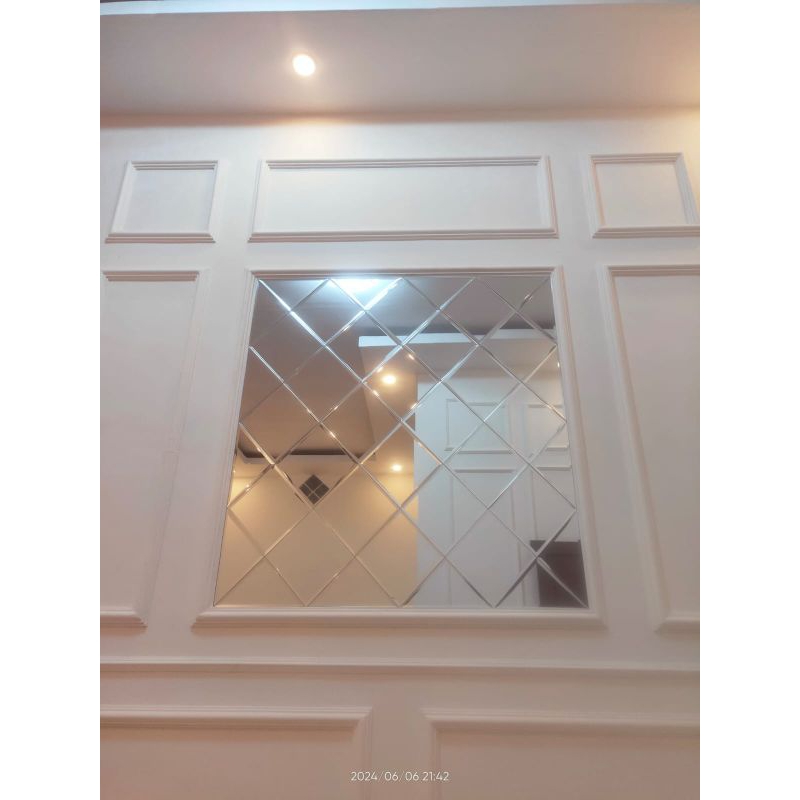 Jual kaca cermin bevel ukuran 100cm x 200cm ketebalan 5mm | Shopee ...