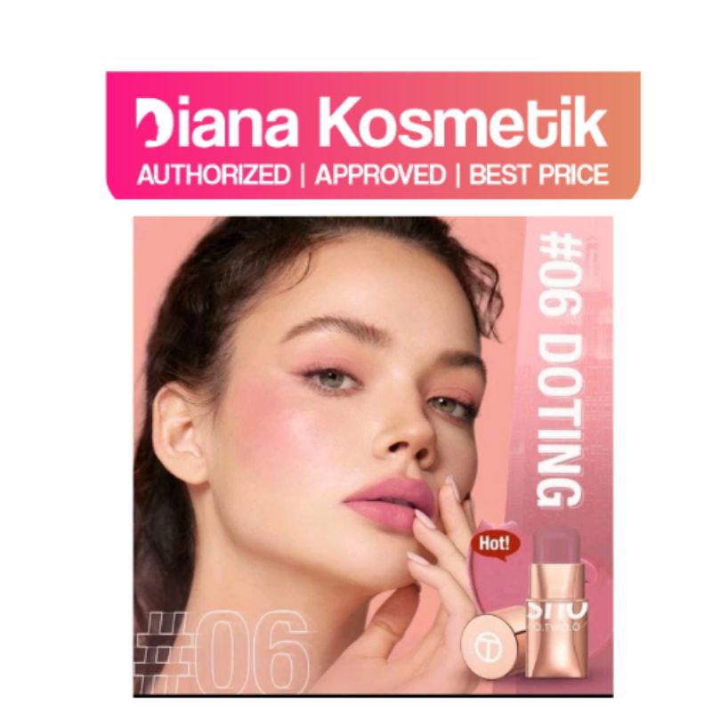 Jual O TWO O MakeUp Blush Stick Hydrating Gloss Lip & Cheek | Shopee ...