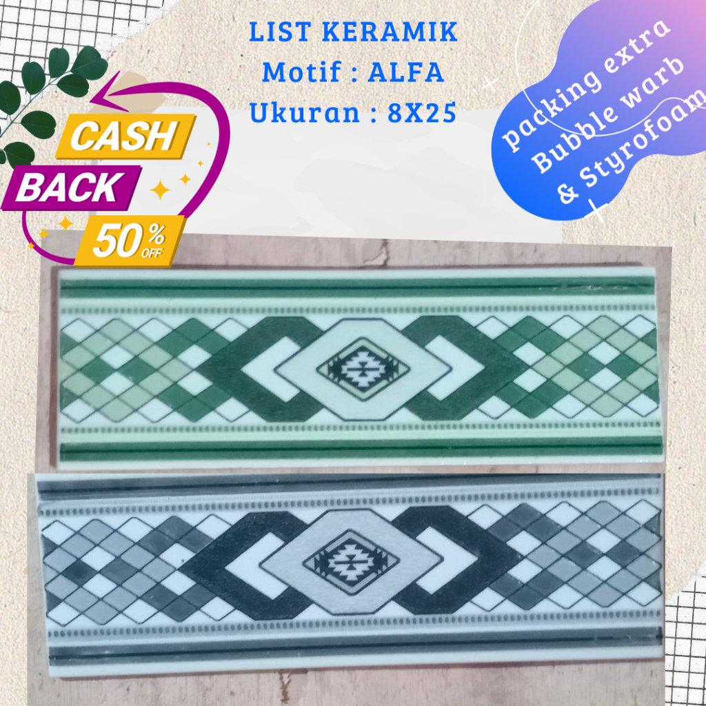 Jual list keramik minimalis motif alfa ukuran 8x25 / grosir list ...