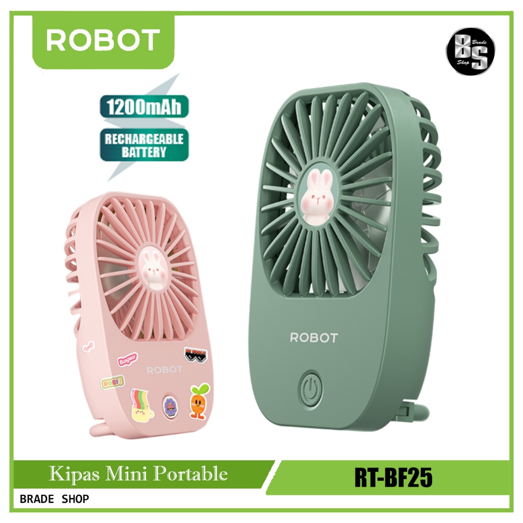 Jual Kipas Portable Robot RT-BF25 Mini Fan 1200 Mah BF09 | Shopee Indonesia