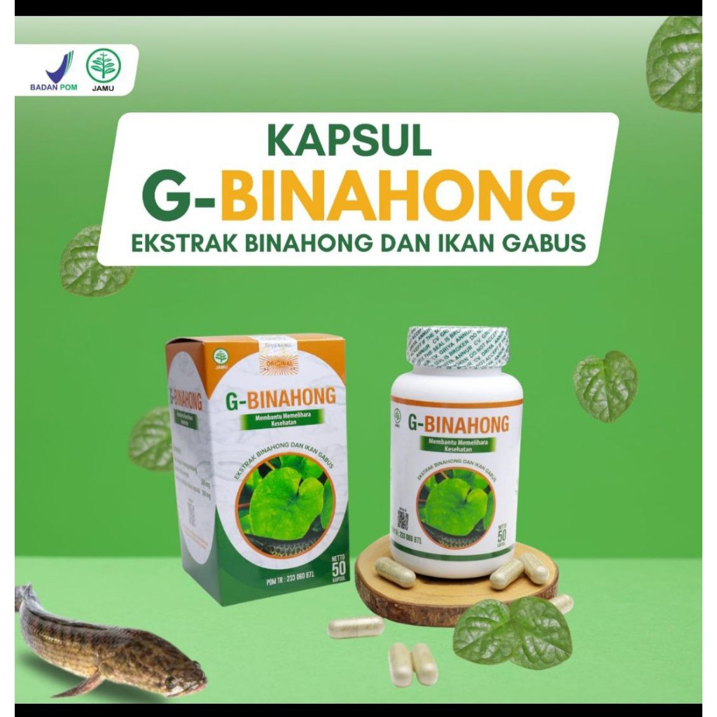 Jual Kapsul G- Binahong Kapsul Ekstrak Daun Binahong Plus Ikan Gabus Obat Cepat Atasi Luka Pasca ...
