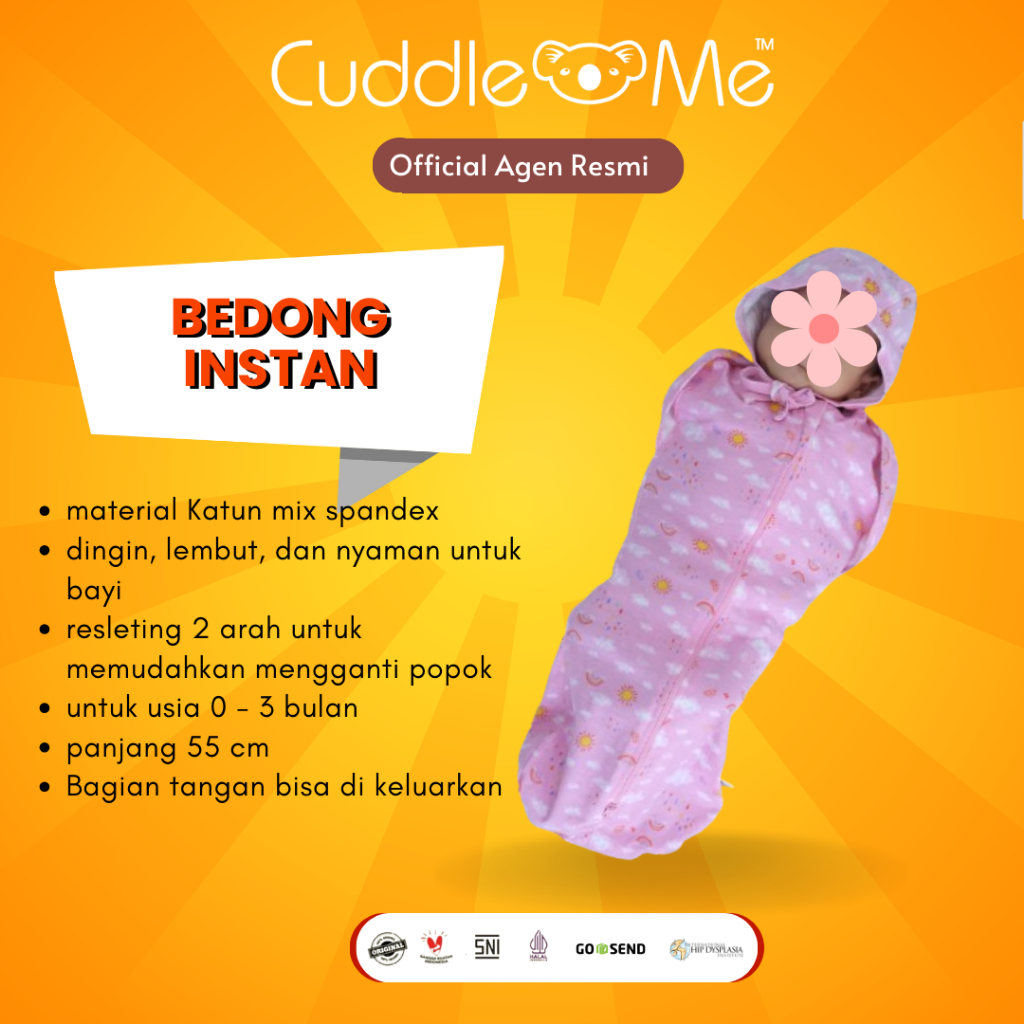 Jual Bedong instan Cuddle me Hybrid Swaddlepod Set Dengan Topi - Kain ...