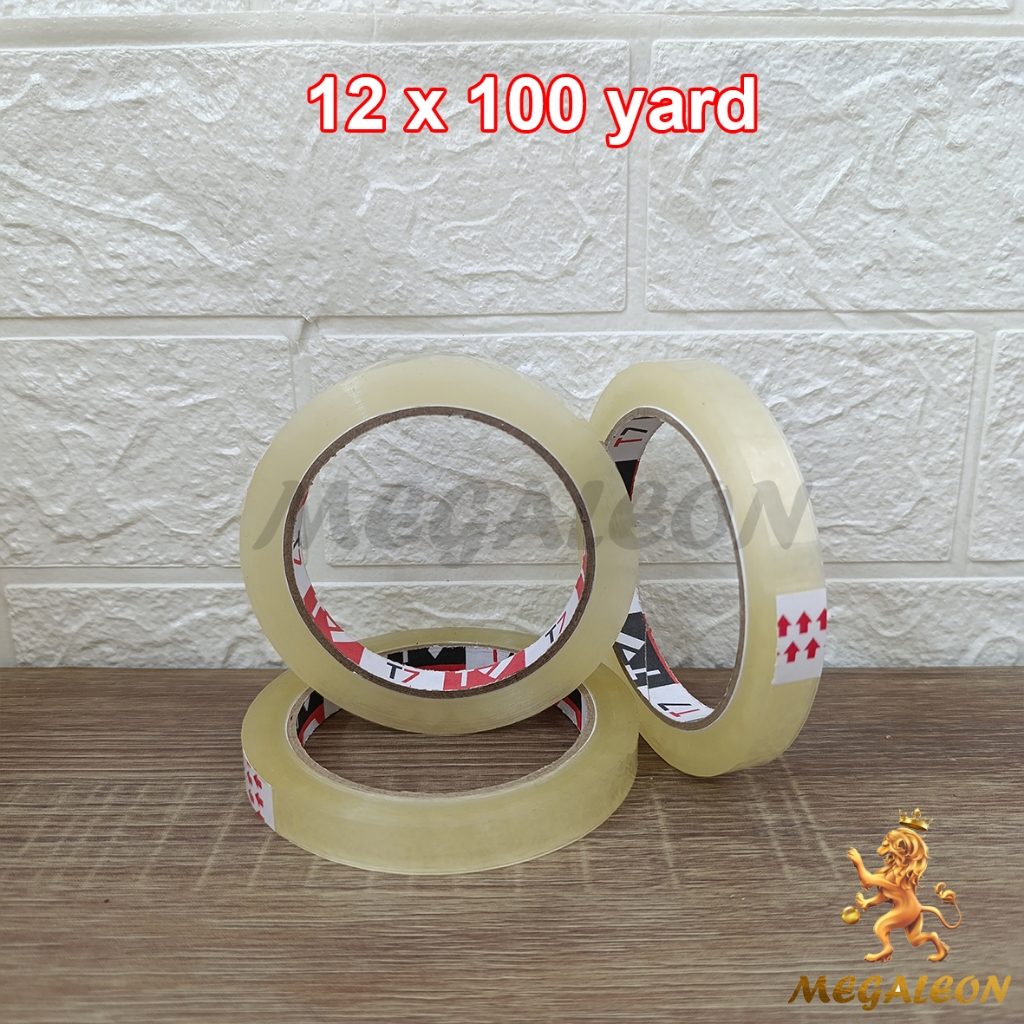 Jual Selotip Bening 1/2 inch 12mm x 100 yard Lakban Kecil T7 (1 PCS ...