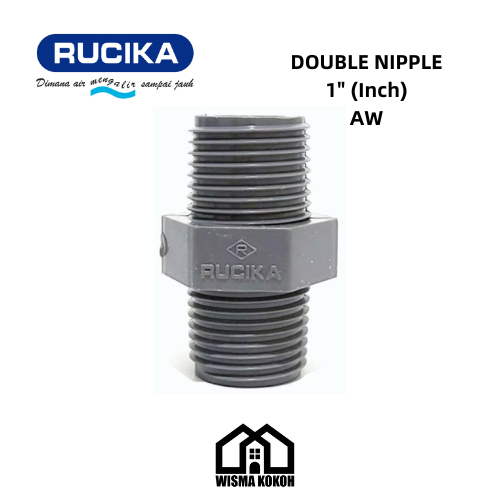 Jual RUCIKA DOBEL NEPEL DRAT LUAR / DOUBLE NIPPLE PVC 1" (Inch) AW | Shopee Indonesia